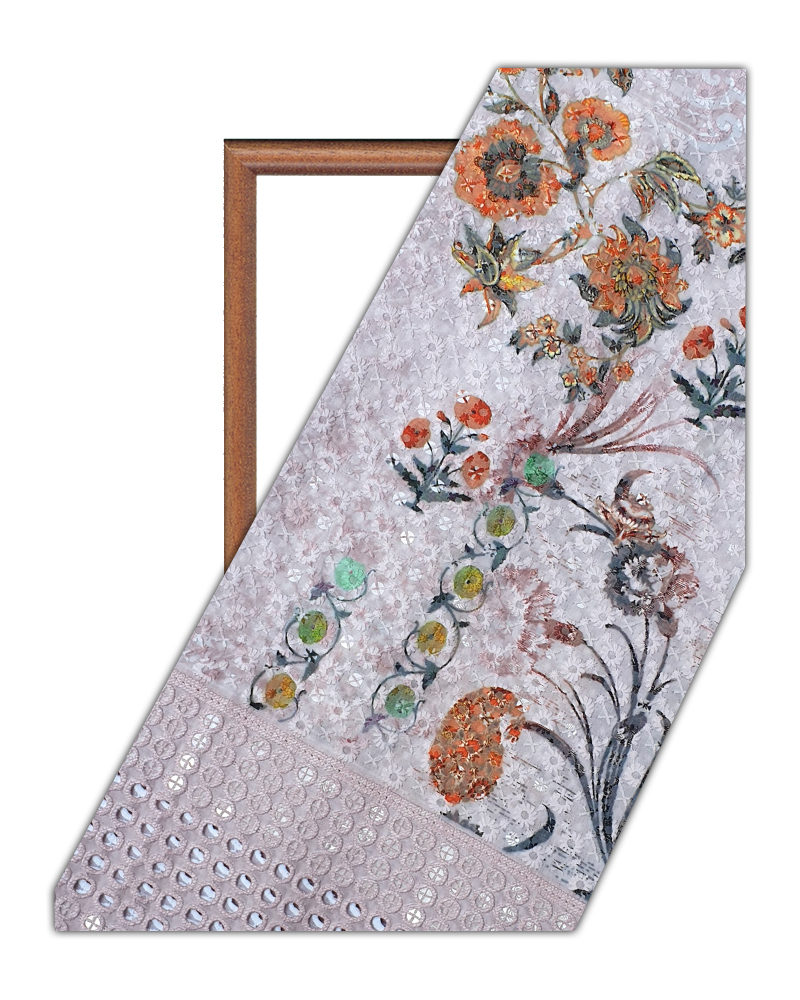 Digital Print on Chikankari Embroidery with Shining Sequence » FABROHUB