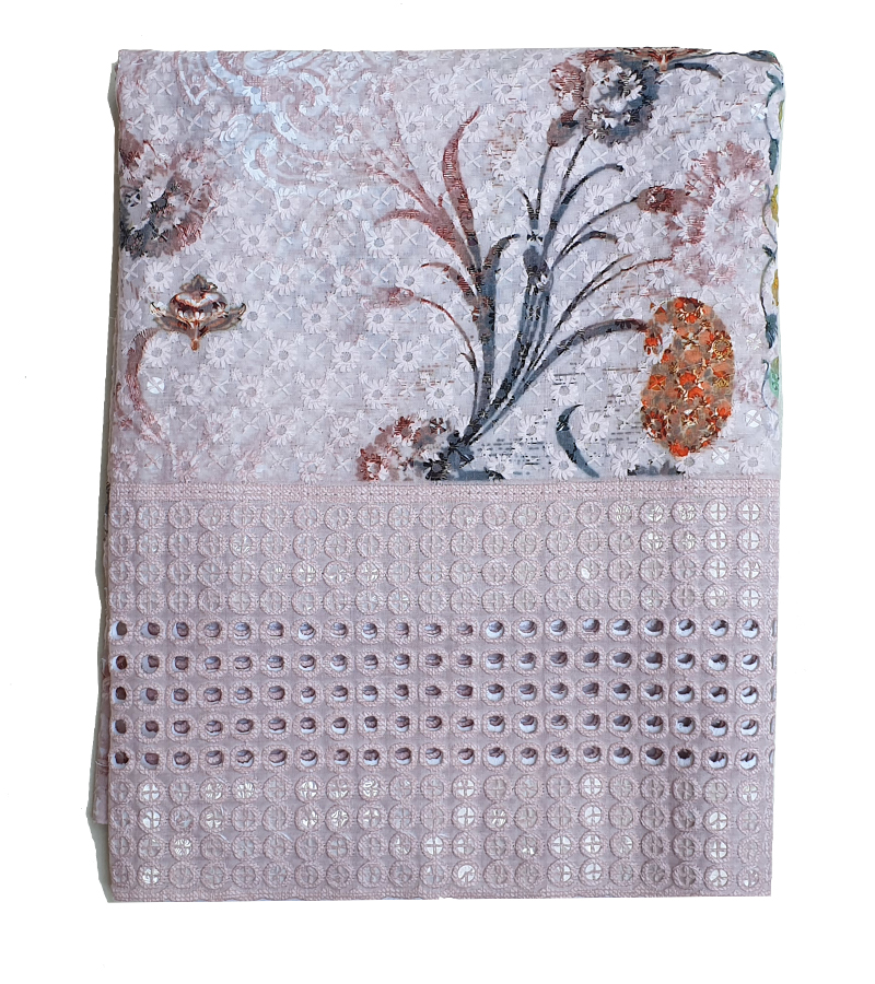 Digital Print on Chikankari Embroidery with Shining Sequence » FABROHUB