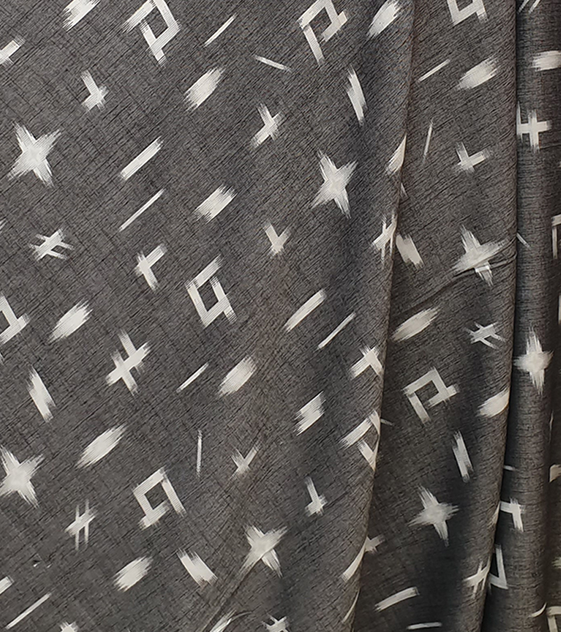 Stylish Denim Rayon Geometry Printed Fabric » FABROHUB